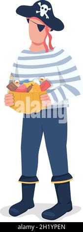 Man in pirate costume semi flat color vector character Stock Vector ...