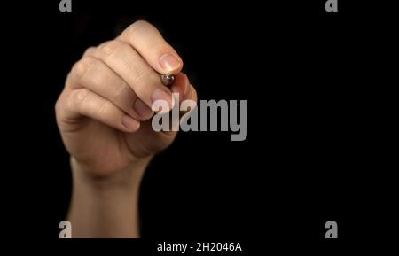 Handwriting text writing Touch. Concept meaning handle in order to ...