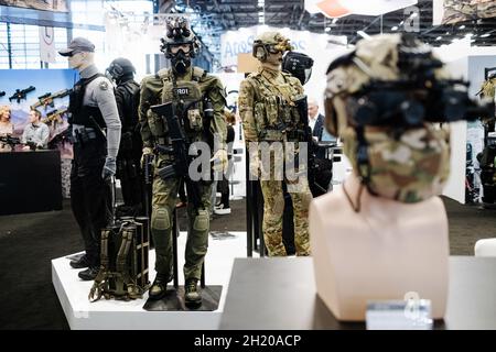 Tactical equipments are seen at the Milipole exposition. The Milipol ...