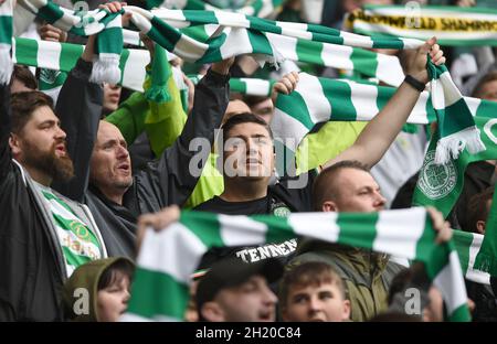 Celtic fans before the UEFA Europa League match at Celtic Park, Glasgow ...