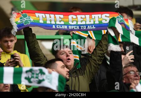 Celtic fans before the UEFA Europa League match at Celtic Park, Glasgow ...