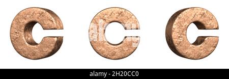 Letter B from Copper letters alphabet collection set. Isolated. 3D ...
