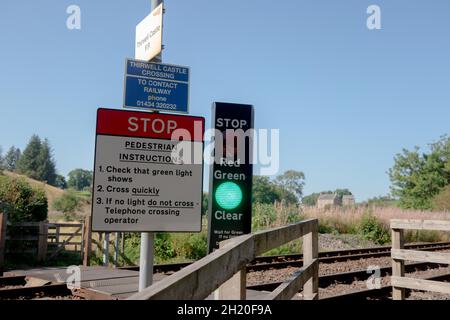 Network Rail safety information sign over a railway line Stock Photo ...