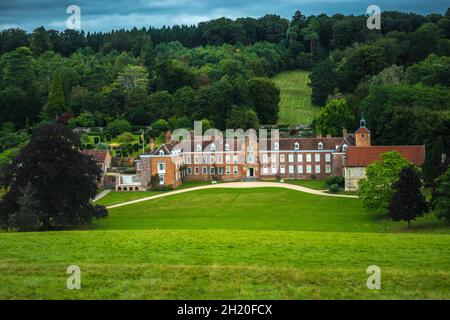 Stonor House, a historic country house in Stonor Park, situated in a ...