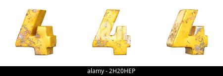 Number 5 grunge rusted font. 3D Rendering Stock Photo - Alamy