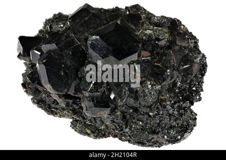 melanite from Rudny, Kazakhstan isolated on white background Stock ...
