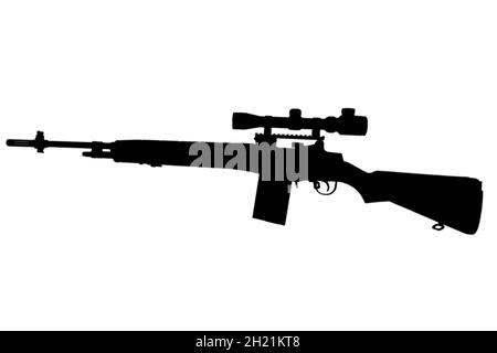 M14 based sniper rifle black silhouette Stock Photo - Alamy
