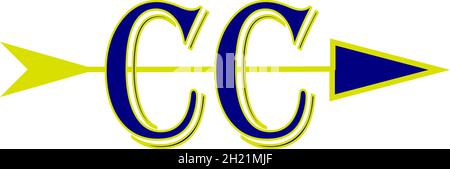 The Cross Country running logo CC with an arrow running through the ...