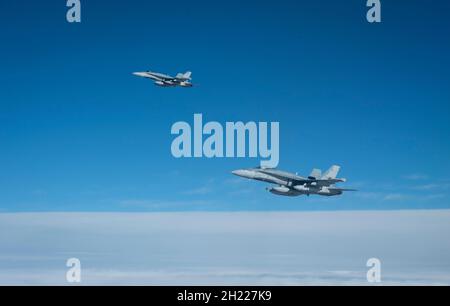 CF-18 Hornet in an air at the 70th annual Canadian International Air ...