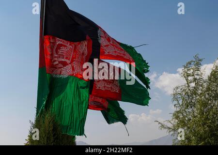 Afghan flags, Paghman Hill Castle and gardens, Kabul, Afghanistan Stock ...
