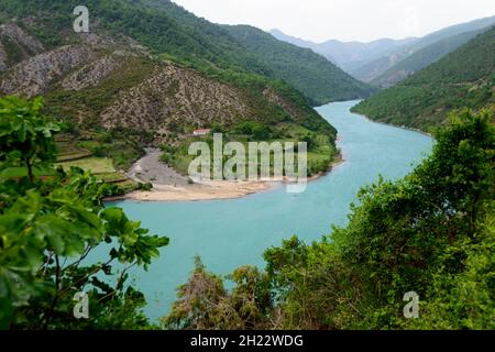 River Mat, Shkopet Reservoir, Ulza Regional nature park Park, Albania ...