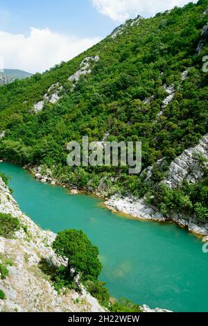 River Mat near Shkopet, Ulza Regional nature Park, Mati, Albania Stock ...