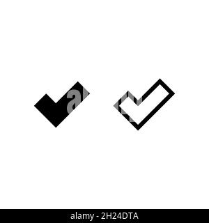 Valid Seal icon. Pink outline tick. line OK sticker icon. Isolated on ...