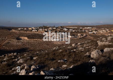 View of the Jewish settlement of Shiloh in the northern West Bank ...