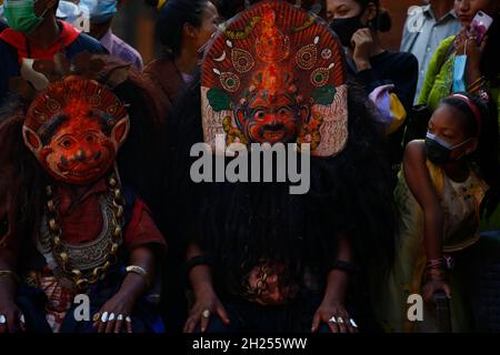 Nepal, Patan, Dashain festival, men, people Stock Photo - Alamy
