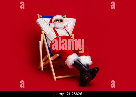 Photo of dreamy pretty man pensioner dressed checkered shirt holding ...