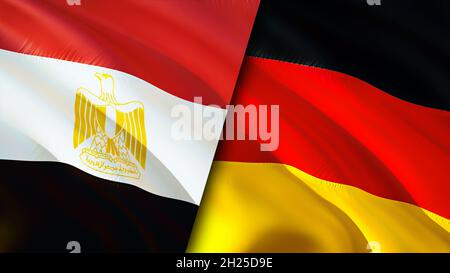 Germany and Egypt flags. 3D Waving flag design. Germany Egypt flag ...