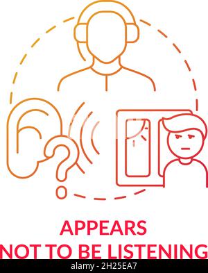 Inattentive listening gradient linear vector icon Stock Vector Image ...