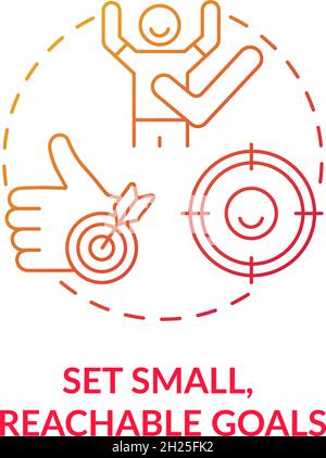 Organization and goal setting red gradient concept icon Stock Vector ...