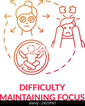 Difficulty with concentration concept icon Stock Vector Image & Art - Alamy