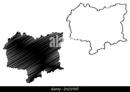 Meerut City (Republic of India, Uttar Pradesh State) map vector ...