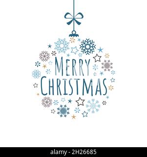 hanging snow flakes for christmas time with greetings Stock Vector ...