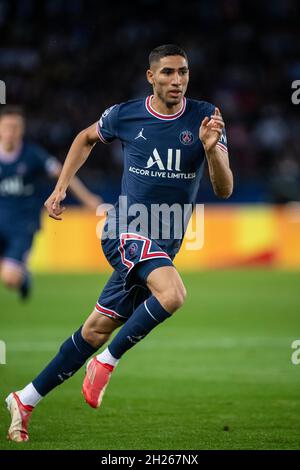 PARIS, FRANCE - OCTOBER 19: Achraf Hakimi of Paris Saint Germain during ...