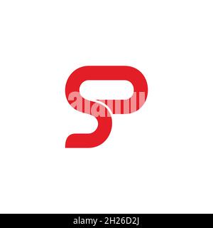 abstract letter sp simple loop curves line logo vector Stock Vector ...