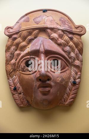 Ancient Greek masks, Archaeological Museum, Agrigento, Sicily, Italy ...