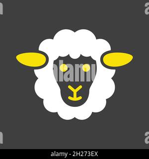 Sheep glyph icon. Animal head. Farm sign. Graph symbol for your web ...