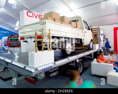 BOGOTA, COLOMBIA - Jun 02, 2018: A display of luxurious motorcycles ...