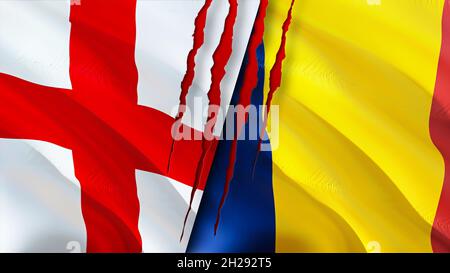 Waving flag of Chad and England Stock Photo - Alamy