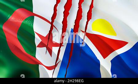 Algeria flag vs Saint Martin flag background. Mixed Algeria and Saint ...
