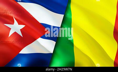 Waving flag of Mali and Cuba Stock Photo - Alamy