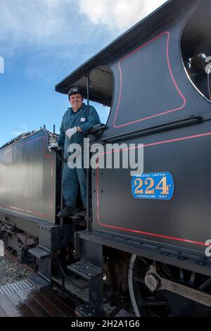 Engine RX 224, a 1915 built steam locomotive, prepares to connect to ...