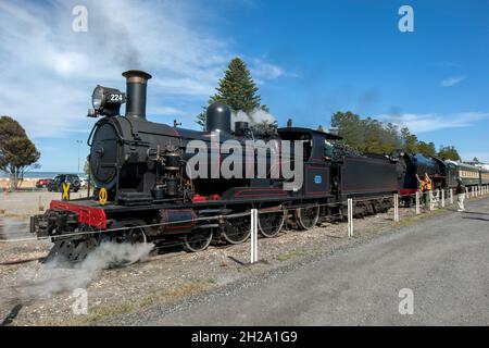Engine RX 224, a 1915 built steam locomotive, prepares to connect to ...