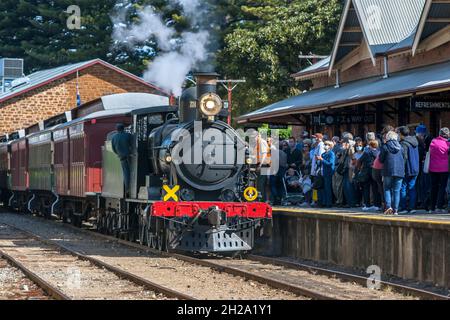 Engine RX 224, a 1915 built steam locomotive, prepares to connect to ...