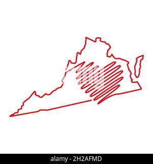 Virginia simple logo. State map outline - smooth simplified US state ...