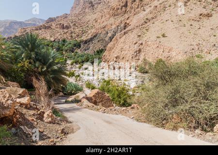 Road in Wadi Tiwi valley, Oman Stock Photo - Alamy
