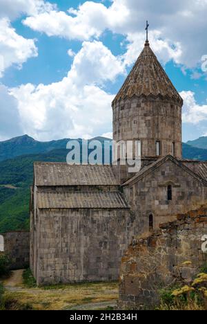 the Tatev monastery, Armenia, about IX century, big building is church ...