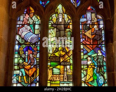 The Eyam Plague Window in St Lawrence Church Eyam Derbyshire Stock ...