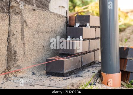 brick plinth around the house Stock Photo - Alamy
