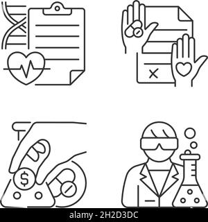 Experimental research linear icons set for dark and light mode Stock ...