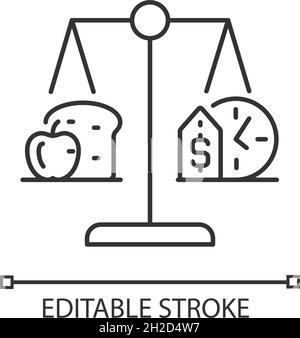 Food inflation icon logo sign vector outline in black and white color ...