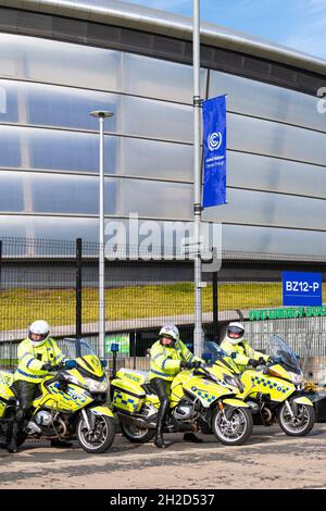 COP26 - Police practising vehicle escort maneuvers at the Scottish ...