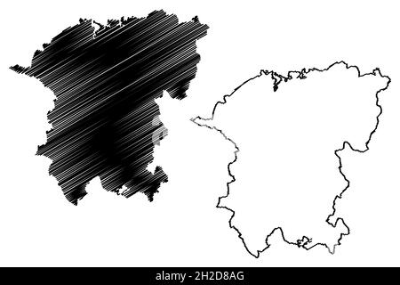 Morbi district (Gujarat State, Republic of India) map vector ...