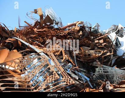 pile of many rusted ferrous scrap in a landfill controlled by a foundry Stock Photo - Alamy