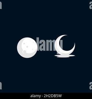 Moon Vector icon design illustration Template Stock Photo - Alamy
