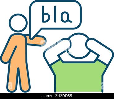 Talkative Person Talking Too Much, Vector Cartoon Stick Figure ...