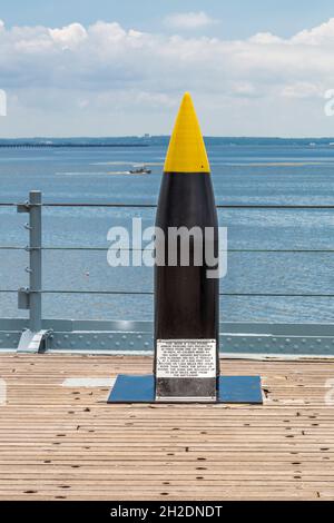 16 inch, 45 caliber shell for the "Big Gunss" on the USS Alabama museum ...